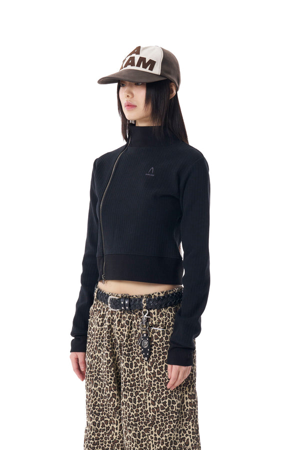 Side Neck Zip-Up (Black) – Tott